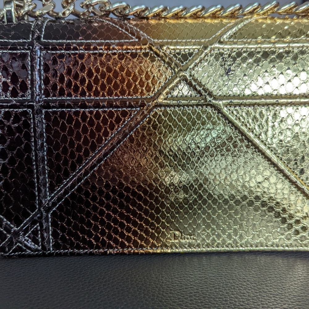 Christian Dior Diorama Python Gold Bag - Gem